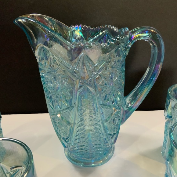 imperial | Dining | Vintage Imperial Pitcher And 4 Tumblers Ice Blue ...
